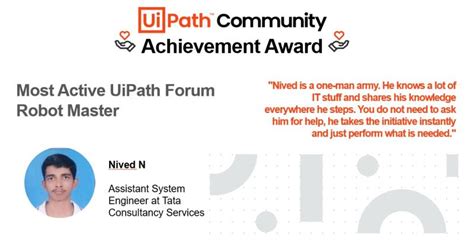 Nived N On Linkedin Uipath Rpa Tcs 99 Comments