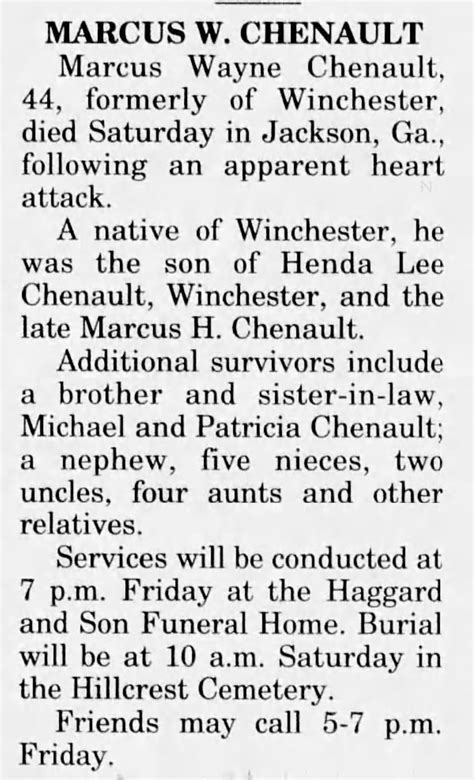 Marcus Wayne Chenault 1951 1995 Find A Grave Memorial