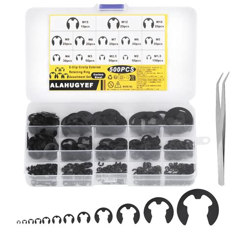 E Clip Kit 500 Pcs E Clip External Retaining Ring Clips Internal