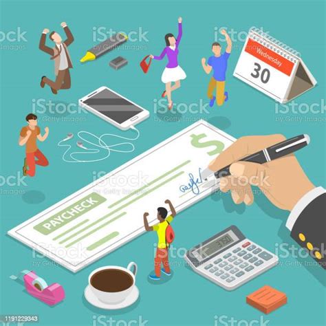 급여 및 급여 지불 금융 달력의 아이소메트릭 플랫 벡터 개념 3차원 형태에 대한 스톡 벡터 아트 및 기타 이미지 3차원 형태