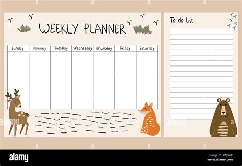 Vector Weekly Planner Stock Vector Image And Art Alamy