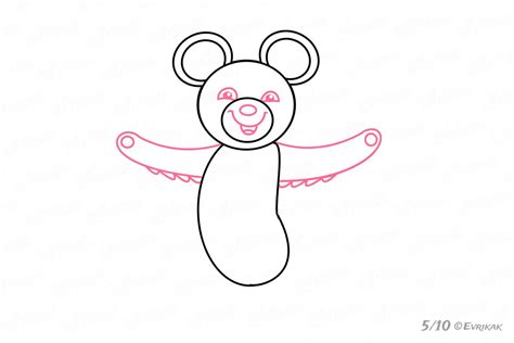 Как нарисовать олимпийского мишку поэтапно с ребенком