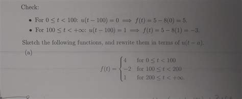 Solved Given A 0 Define The Shifted Unit Step Function As