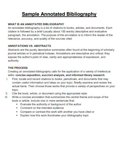 Annotated Bibliography Format Example Pdf Examples