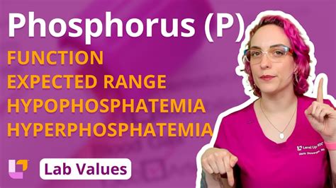 Phosphorus P Lab Values Function Range Hypophosphatemia
