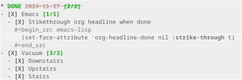 Strike Through Org Mode Checkbox Items When Checked Emacs System Crafters