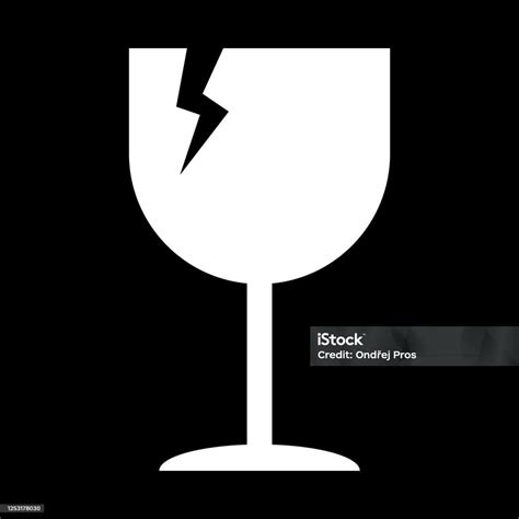 검은 색 배경에 고립 균열 깨지기 쉬운 평면 아이콘 깨지기 쉬운 패키지 기호입니다 레이블 벡터 그림 0명에 대한 스톡 벡터 아트 및 기타 이미지 Istock