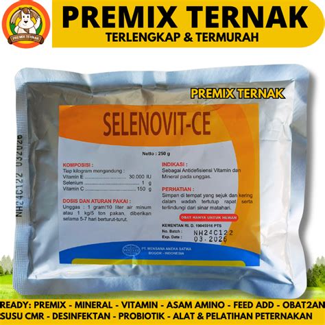 Jual Selenovit Ce 250 Gram Vitamin Mineral Ayam Unggas Selenium Vit C