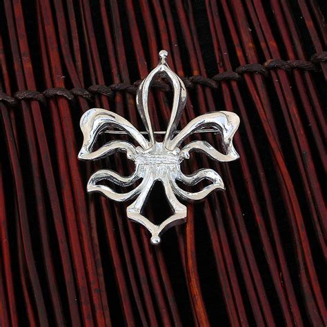 Fleur De Lis Crescent Pin Maurice Milleur Handcrafted Pewter