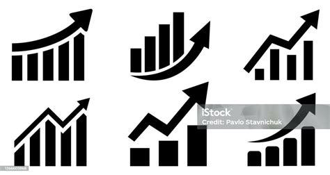 설정 그래프 다이어그램 아이콘 화살표와 비즈니스 성장 성공 차트 비즈니스 표시 이익 성장 기호 진행 표시 줄 기호 성장 그래프