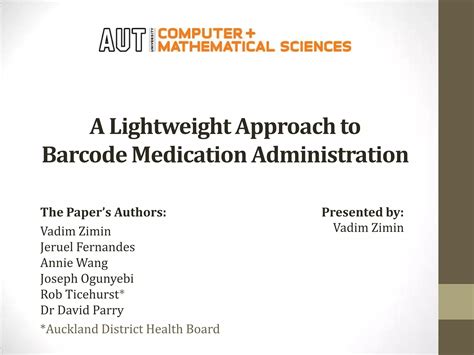 A Lightweight Approach To Barcode Medication Administration Pptx