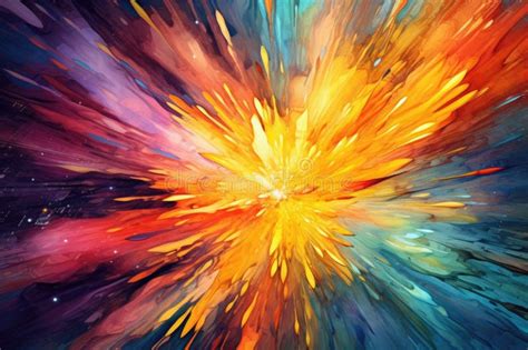 Dynamic Burst Of Energy On An Abstract Background With Vibrant Lines And Shapes Radiating