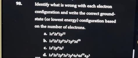 Solved 98 Identify What Is Wrong With Each Electron