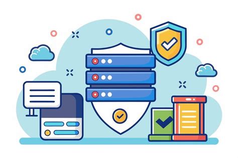 Premium Vector A Stack Of Data Protected By A Shield On Top Symbolizing Security And Safety In