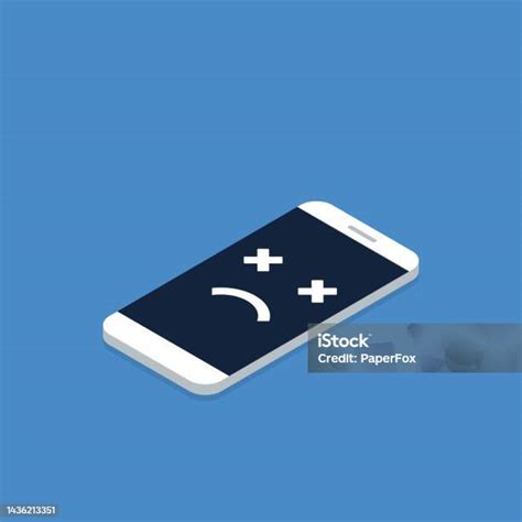 Broken Smartphone With Sad Smile Broken Phone Service Recovery And