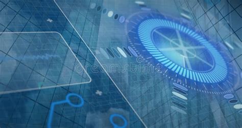 Animation Of Data Processing And Scope Scanning Over Modern Buildings Stock Video Video Of