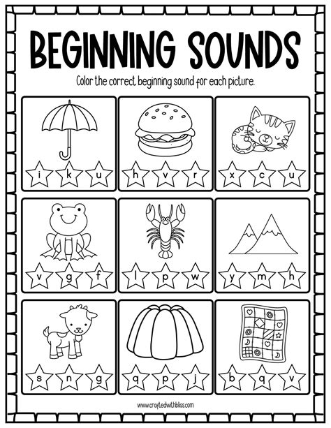 10 Pages Beginning Sounds Activities Prek Letter Sounds Printable