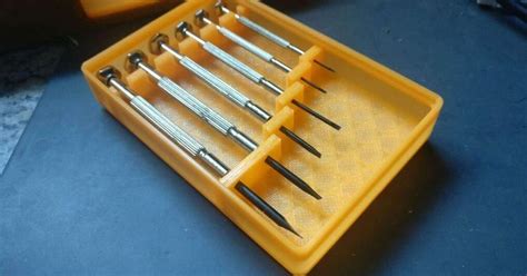 Parameterized Gridfinity Precision Screwdriver Holder By Amacg