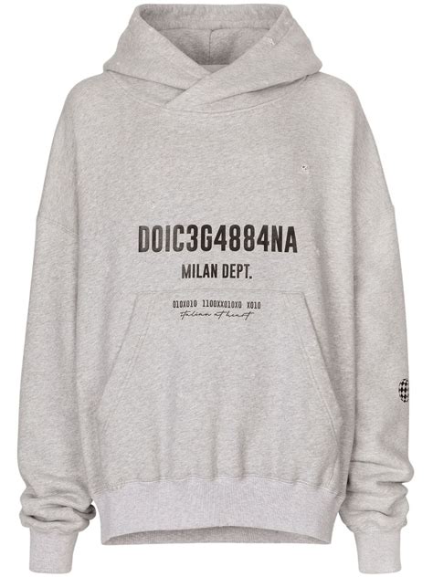 Dolce And Gabbana Moletom De Capuz Com Logo Cinza Farfetch Br
