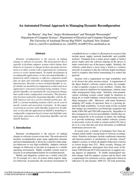 Pdf An Automated Formal Approach To Managing Dynamic Reconfiguration