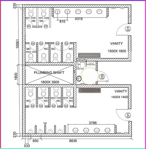 Public Washroom Layout Disabled Toilet Layout Plan Wc Plan