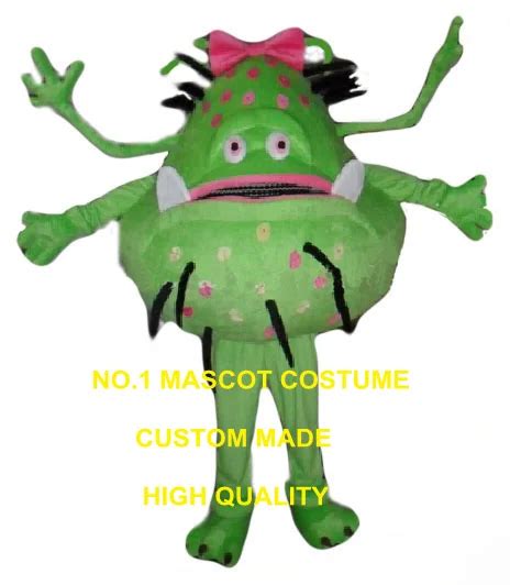 Green-Cartoon-Bacterial-Germ-Alien-Girl-Mascot-Costume-hot-sale-health ...