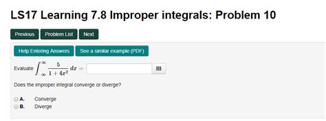 solved ls17 learning 7 8 improper integrals problem 10