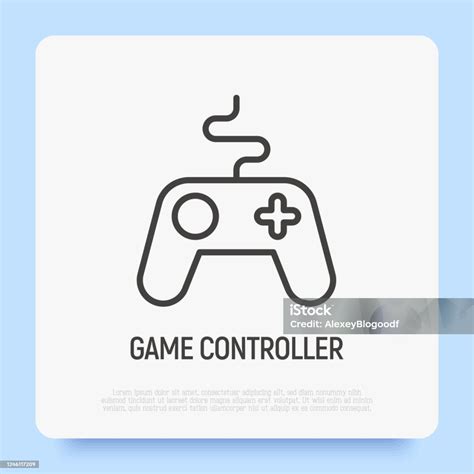 게임 컨트롤러 얇은 라인 아이콘입니다 비디오 게임 기호입니다 레저 활동 벡터 그림입니다 Brand Name Video Game에 대한 스톡 벡터 아트 및 기타 이미지