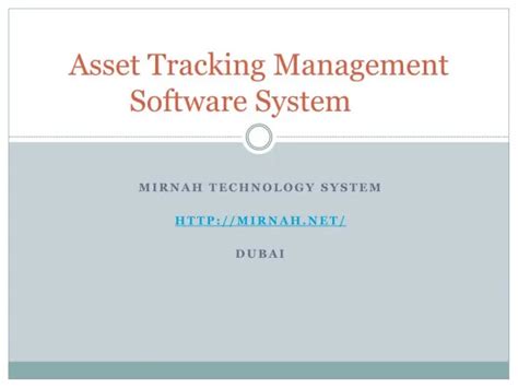 Ppt Asset Tracking System For Efficient Management In Dubai