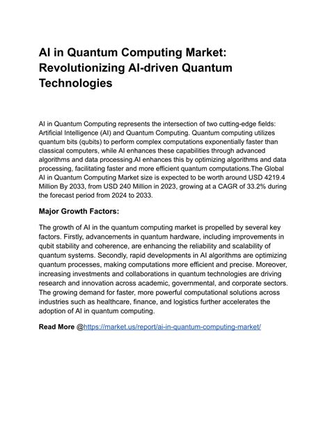 Ppt Ai In Quantum Computing Market Revolutionizing Ai Driven Quantum