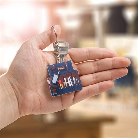 Personalized Cute Mini Chef Tool Bag Keychain With Name Custom Chef