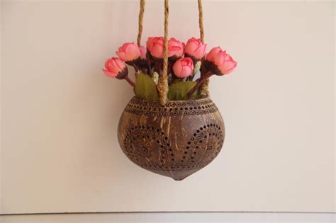 Кашпо для растений подвесное ручная работа дерево — цена 400 грн в каталоге Кашпо Купить товары