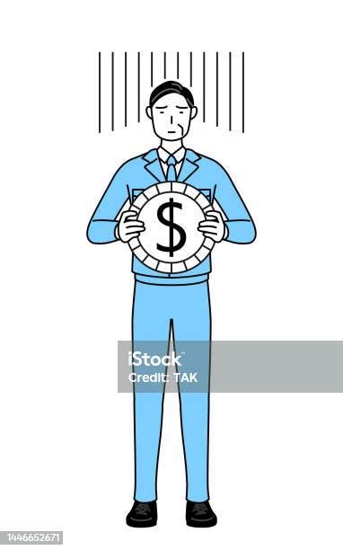 경영진 관리자 공장 관리자 작업복을 입은 남자 외환 손실 또는 달러 감가 상각의 이미지 개발에 대한 스톡 벡터 아트 및 기타