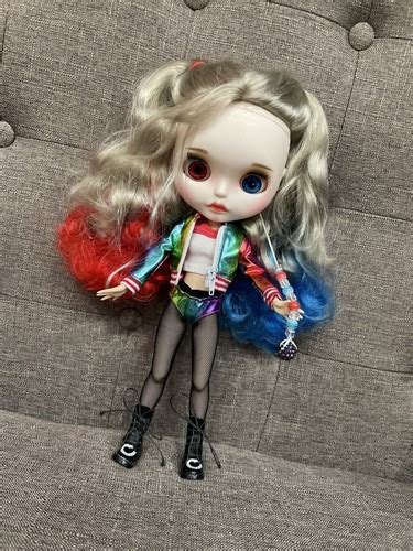 Ooak Custom 12 Blythe Doll ~ Harley Quinn Inspired Doll ~ With Outfit