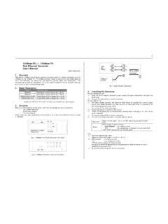 100Base TX Fast Ethernet Converter Users Manual 100base Tx Fast Ethernet Converter User S