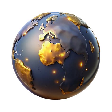 Impressive Abstract Globe With Illuminated Continents Cutout Original