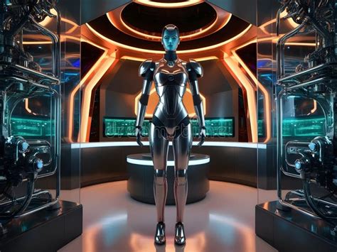 Robot Inside A Modern Office Generative Ai Stock Illustration Illustration Of Screens