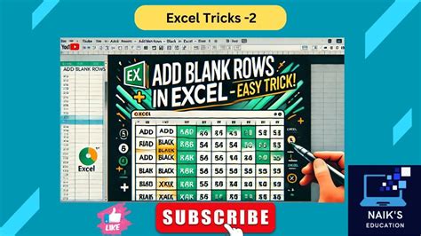 Add Blank Rows In Excel Between Existing Data Excel Tricks 2 Youtube