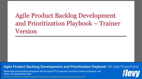 Agile Product Backlog Development And Prioritization Paybook Ppt Slide Deck