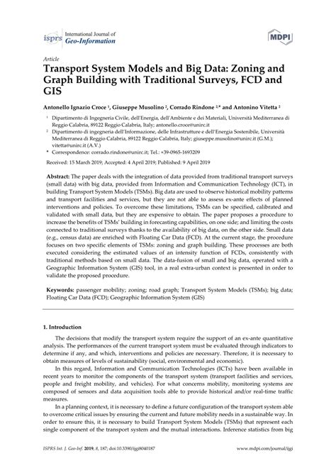 PDF Transport System Models And Big Data Zoning And Graph Building With Traditional Surveys