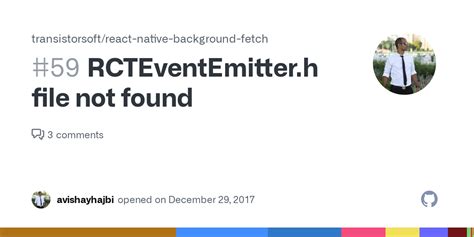 Rcteventemitterh File Not Found · Issue 59 · Transistorsoftreact Native Background Fetch · Github