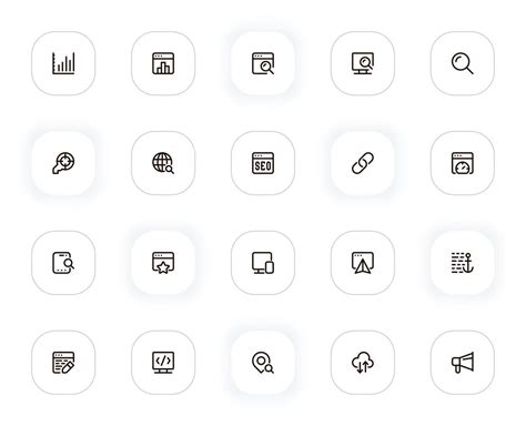 Seo Optimization Line Icons Set Graph Search Link Traffic Keyword Coding And Other Buttons