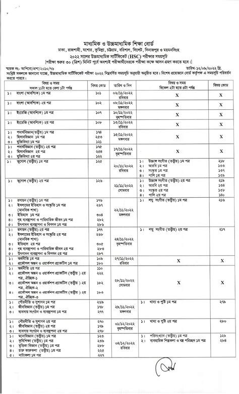Hsc Exam Routine 2022 Pdf Docdroid