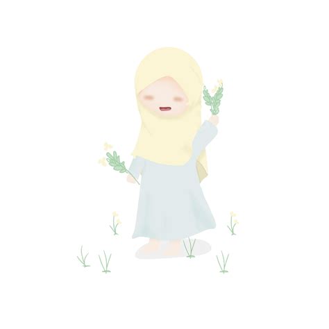 꽃을 연주하는 얼굴 없는 이슬람 소녀 익명 무슬림 소녀 꽃들 Png 일러스트 및 Psd 이미지 무료 다운로드 Pngtree