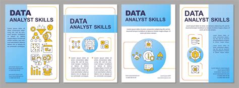 Data Analyst Skills Blue Brochure Template Computer Science Leaflet