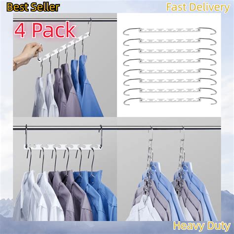 House Day 4 Packs Metal Magic Hangers Space Saving Hangers Wardrobe