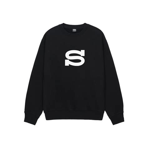 스투시 레터맨 크루넥 블랙 Stussy Kream