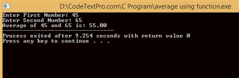 C Program To Find The Average Of Two Numbers How To Find Average Of Numbers