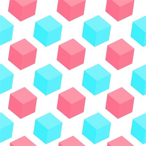 Premium Vector Pattern Flat Isometric Cube Geometry