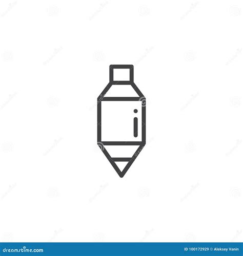 Plumb Bob Line Icon Stock Vector Illustration Of Sign 100172929